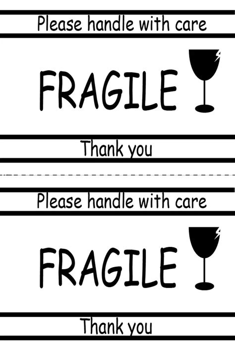 Fragile Label To Print