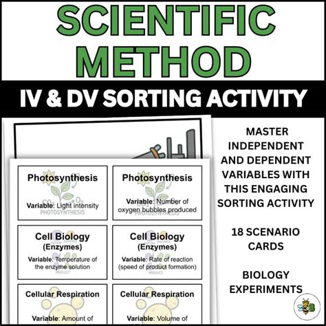 Scientific Method Independent And Dependent Variables Sorting Mat Activity