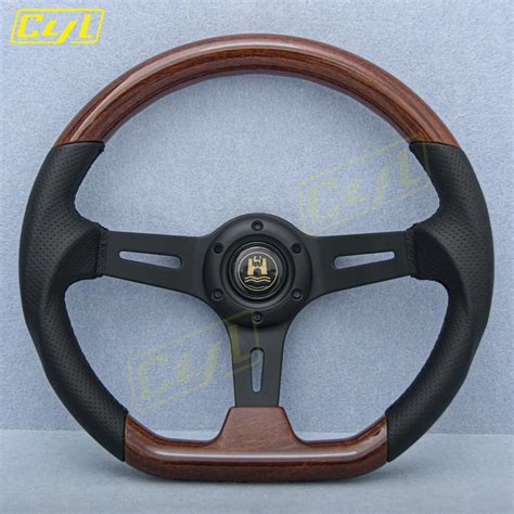 Volante Clásico De Estilo Madera En Forma De D De 14 Pulgadas Volante