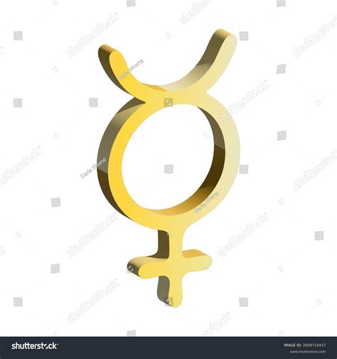 3d Hermaphroditus Gender Identity Icon Symbol Stock Illustration
