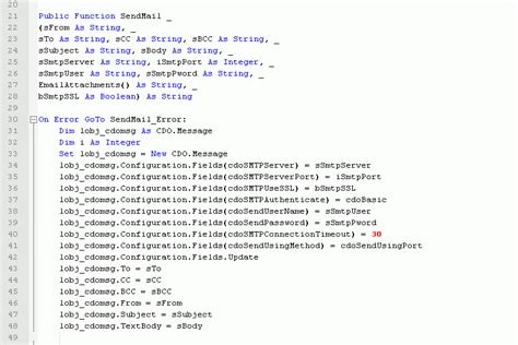 sharing how to send mail using cdo visual basic