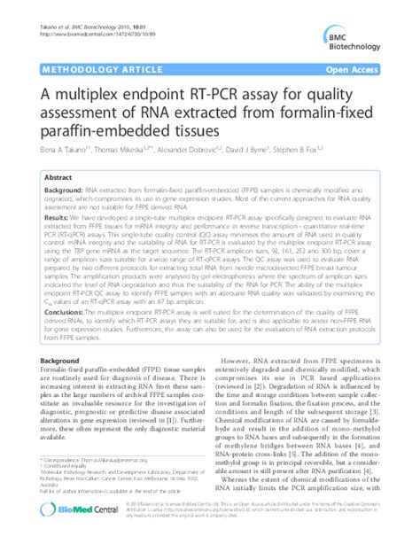 Pdf Evaluation Of Dna Isolation And Amplification From Various Organs Preserved Through Frozen