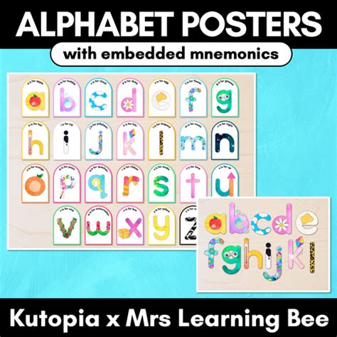 Alphabet Posters With Embedded Mnemonics Uppercase And Lowercase