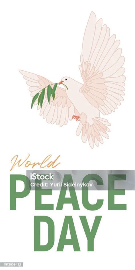 국제 평화의 날 벡터 그림입니다 전 세계의 실제 개념 9월 21일 세계적으로 유명한 동의의 상징은 흰색 바탕에 올리브 가지가 달린 흰색 비둘기입니다 개념에 대한 스톡 벡터