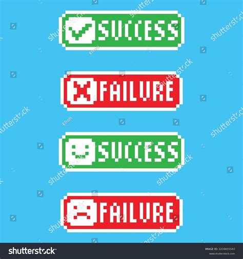 Pixel Art Succes Failed Symbol Button Stock Vector Royalty Free 2216655543 Shutterstock