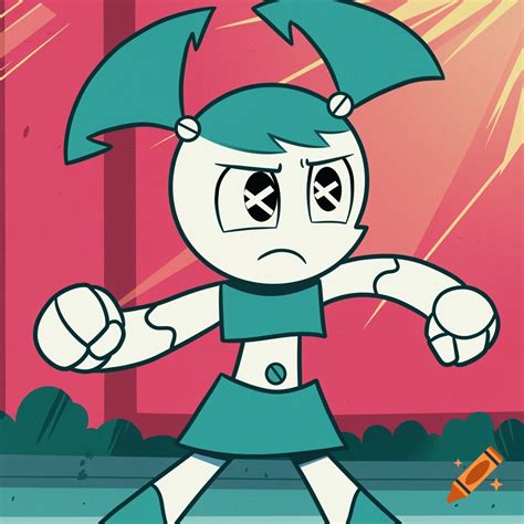 Jenny Wakeman From My Life As A Teenage Robot In A Cartoon Style