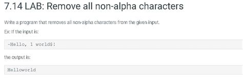 Answered 714 Lab Remove All Non Alpha Bartleby