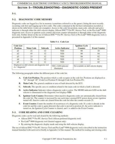 Allison Transmission Troubleshooting Codes Manual Diy And Guides