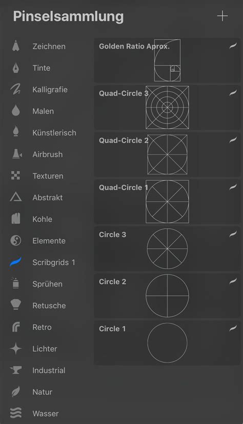 Procreate Brushes Grid Rectangle Circle Mix Golden Ratio Etsy