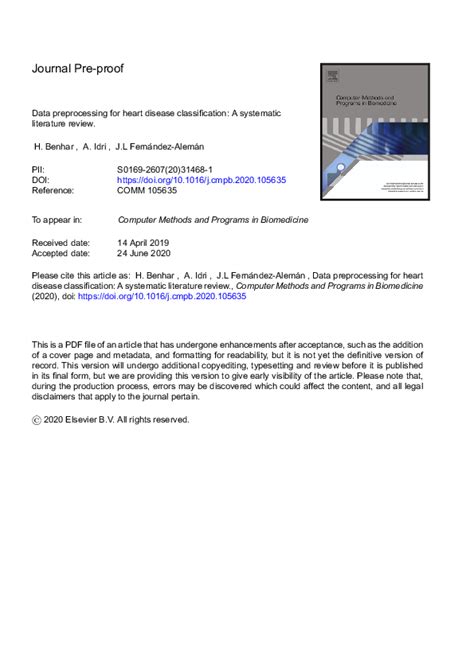 Pdf Heart Disease Classification Data Preprocessing