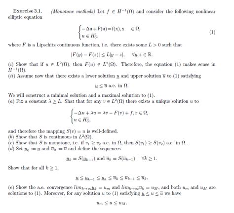 Solved Exercise 3 1 Monotone Methods ﻿let Finh 1 Ω ﻿and