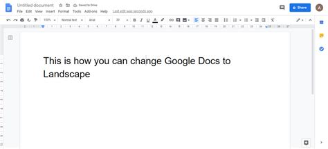 How To Make Google Docs Landscape