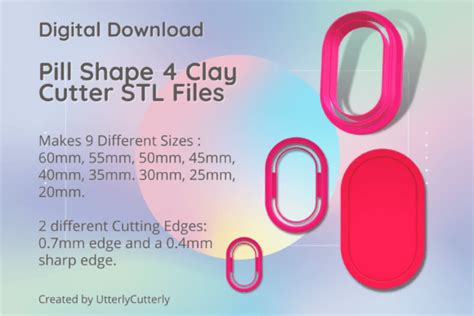 Pill Shape Clay Cutter Border STL Di Creative Fabrica