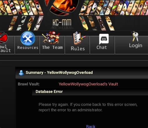 Brawl Vault Database Error Rssbpm