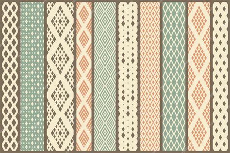 Premium Vector Rhombuses Seamless Geometric Vector Pattern Set Rhomb