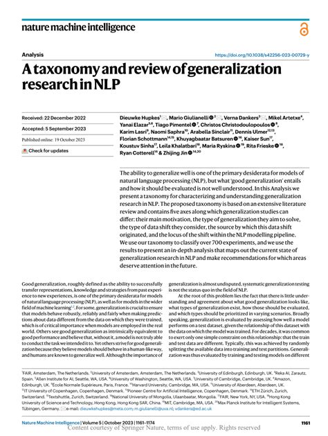 Pdf A Taxonomy And Review Of Generalization Research In Nlp