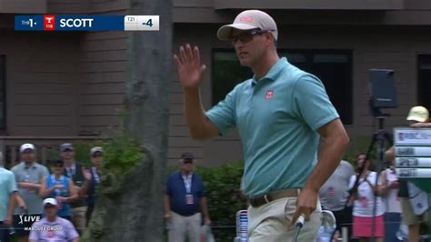 Adam Scott Sinks Birdie Putt From The Fringe At Rbc Heritage