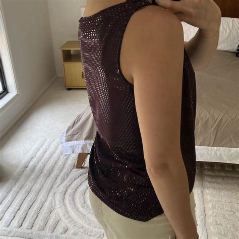 Cutest Lil Katies Y2k 2000s Purple Sparkly Disco Top Depop