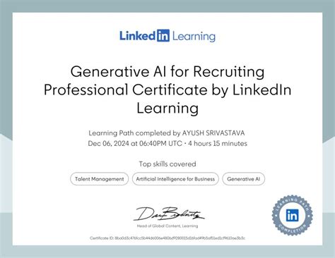 Ayush Srivastava On Linkedin Certificate Of Completion