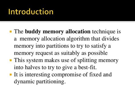 Buddy Memory Allocation System