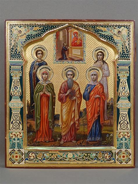 Икона в стиле модерн «Избранные Святые, предстоящие иконе Пресвятой ...