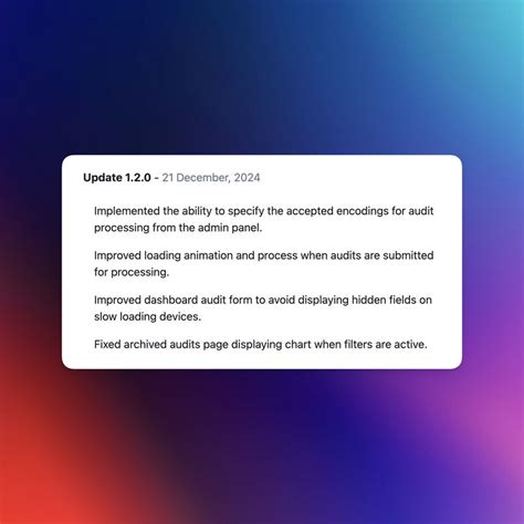 66audit v1 2 0 is now released comes with a few bugfixes improvements and the ability to