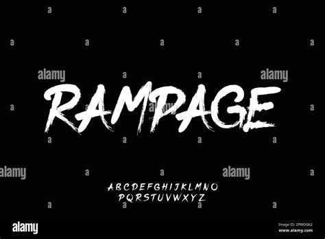 Creative Dirty Brush Stroke Font Vector Stock Vector Image Art Alamy