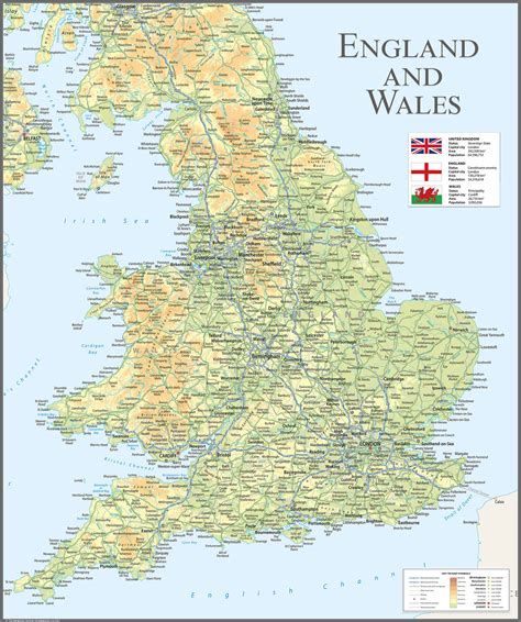 Printable Maps England And Wales England And Wales Road Map Freytag