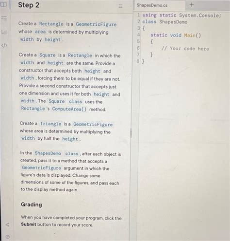 Solved Create An Application Named ShapesDemo That Creates Chegg