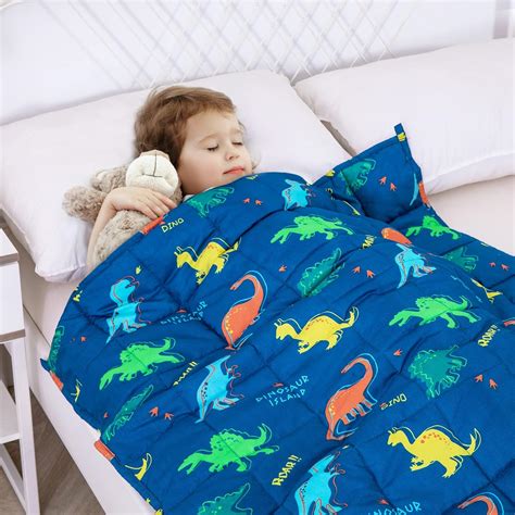 Kivik Weighted Blanket 5lbs Blue Dinosaur Heavy Throw