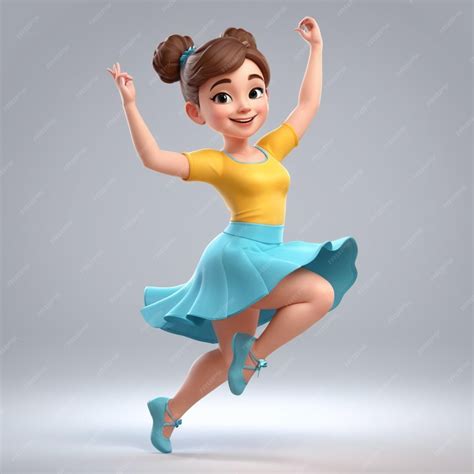 Premium Vector Cheerful Young Girl Dancing Vector