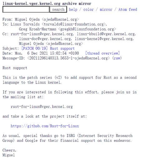 Rust for Linux 新进展添加对 Rust 作为第二语言的支持 OSCHINA 中文开源技术交流社区