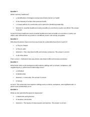 BIO Mastery Exercise Module Docx Question What Is Primary Healthcare A