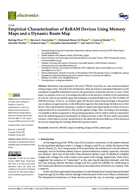 Pdf Empirical Characterization Of Reram Devices Using Memory Maps And
