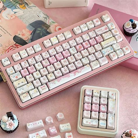 Kawaii Cat Keyboard Keycaps Set In Keyboard Keyboards Key Caps