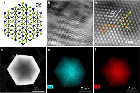 A Schematic Diagram Of Cose2 Crystal Structure B Hrtem Image Of