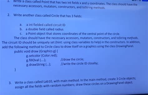 solved write a class called point that has two int fields