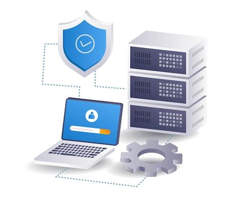 Premium Vector Personal Server Data Security Network Flat Isometric