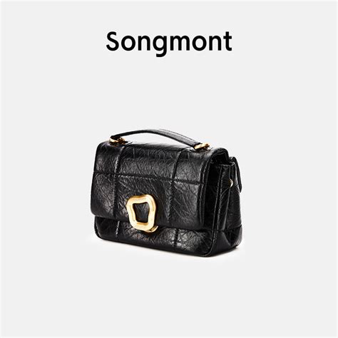 Songmont小号巧克力包系列设计师新款牛皮斜挎链条软手机包小方包虎窝淘