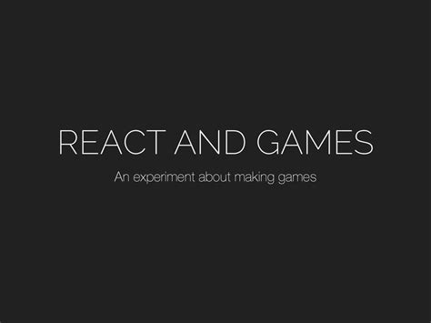 React And Games Speaker Deck