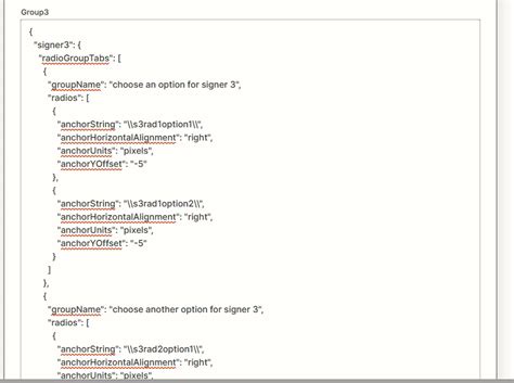 How To Include Radio Button Tags For Docusign Using Json Zapier Community