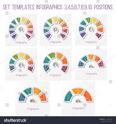 Set 8 Templates Semicircle Diagram Infographics Stock Vector Royalty Free 1112076218