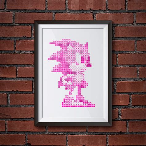 Sonic The Hedgehog Ascii Style Poster Etsy