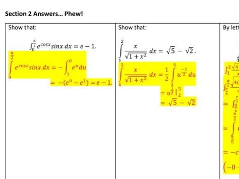 Integration By Substitution Teaching Resources