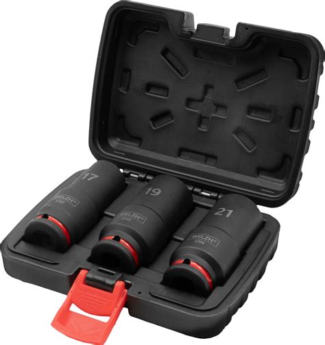 3 Piece Weighted Deep Impact Socket Set 17 Mm 19 Mm And 21 Mm German