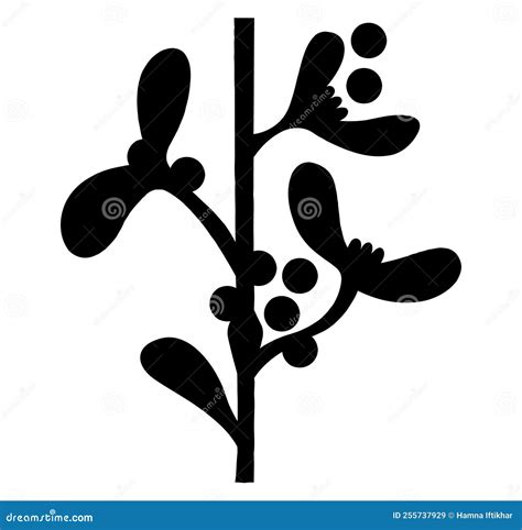 Abstract Modern Foliage Vector Illustrations In A Flat Style Black Silhouette Stock Vector