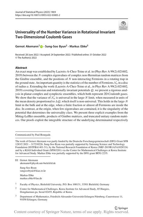 pdf universality of the number variance in rotational invariant two