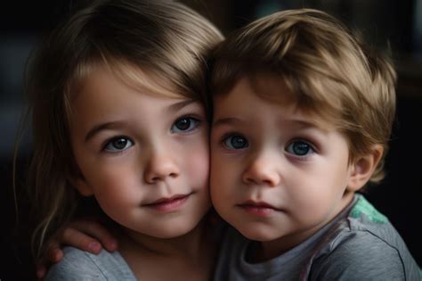 Premium Ai Image Shot Of An Adorable Brother And Sister