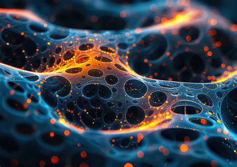 Abstract Representation Of Interconnected Structures With Glowing