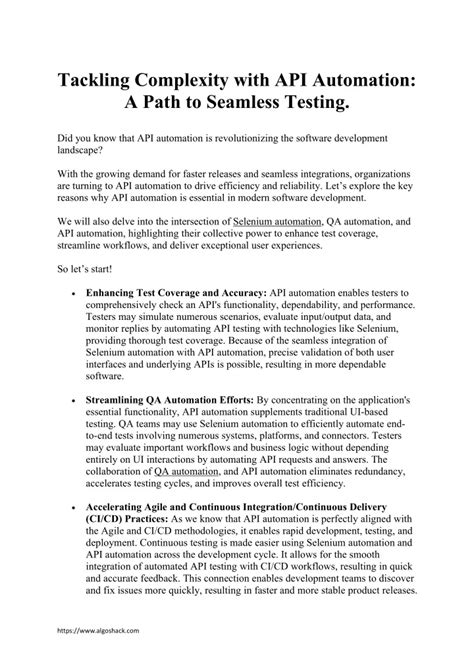 Ppt Tackling Complexity With Api Automation A Path To Seamless